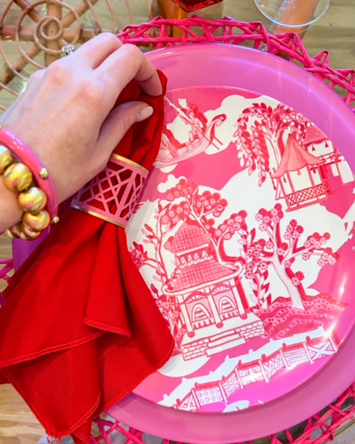 Pink Pagoda Plates - Designed by Dixon